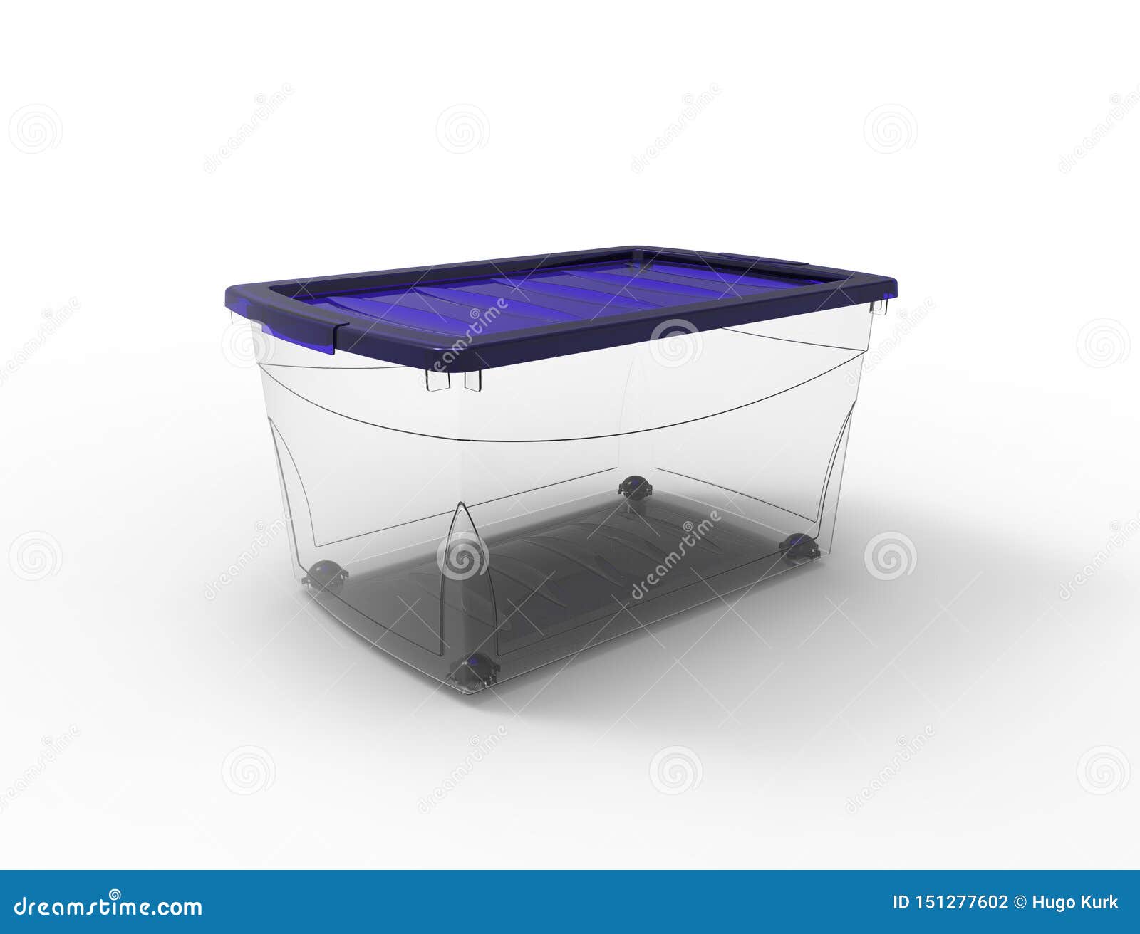 3d Rendering of a Plastic See through Storage Box Isolated in White ...