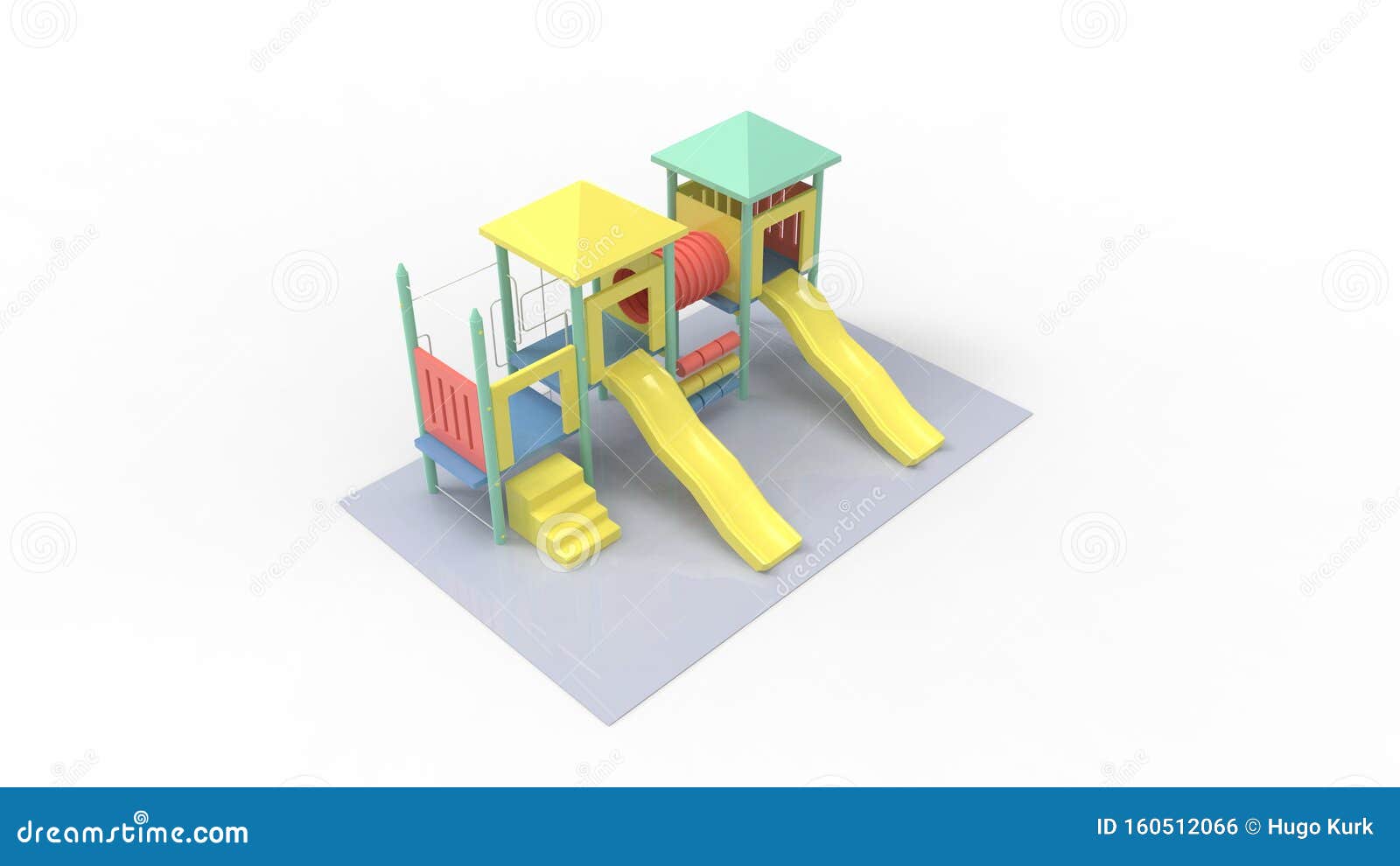 3d Rendering of a Playground Structure Isolated in White Background ...