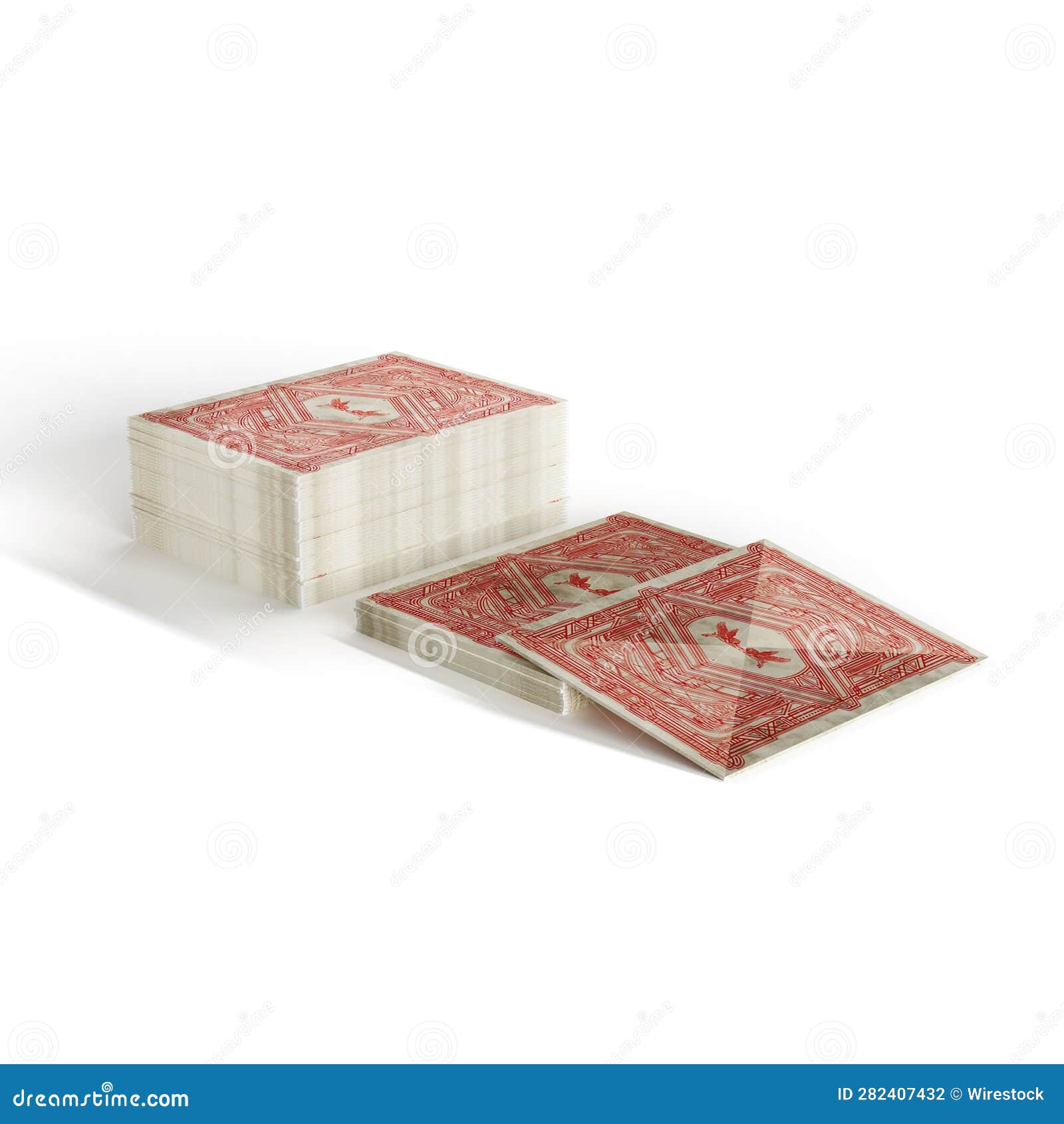 3d Rendering of Playing Cards on White Background Stock Illustration ...
