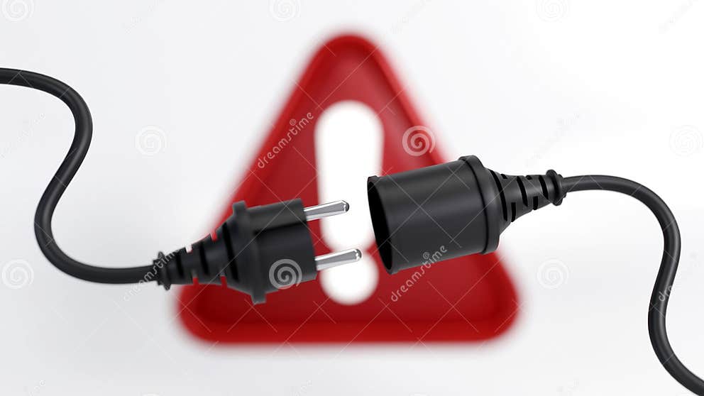 3D Rendering of Plug Error, Disconnected Electrical Plug and Socket on ...