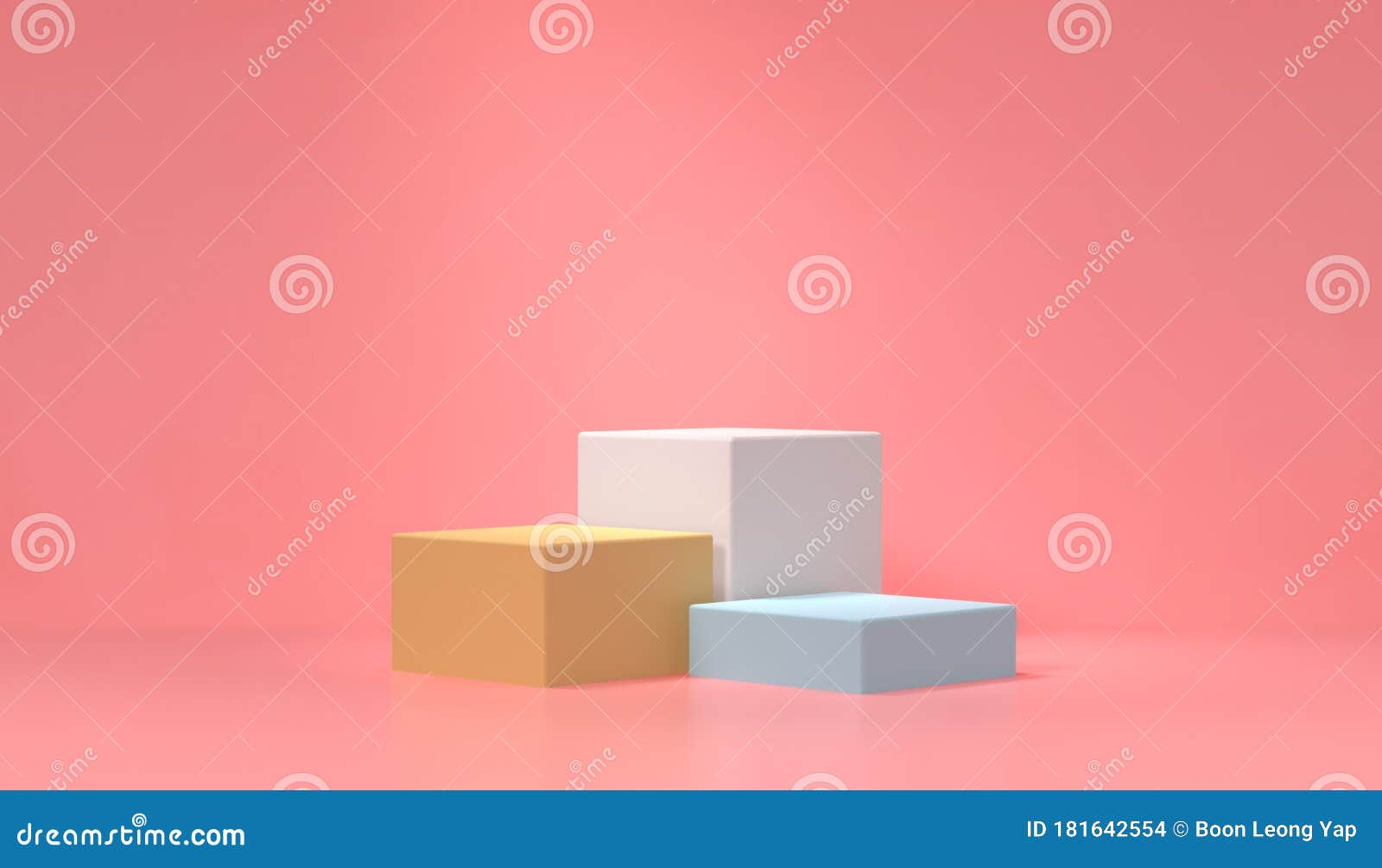 3D Rendering Podium in Multiple Cube, Abstract Minimal Concept with ...