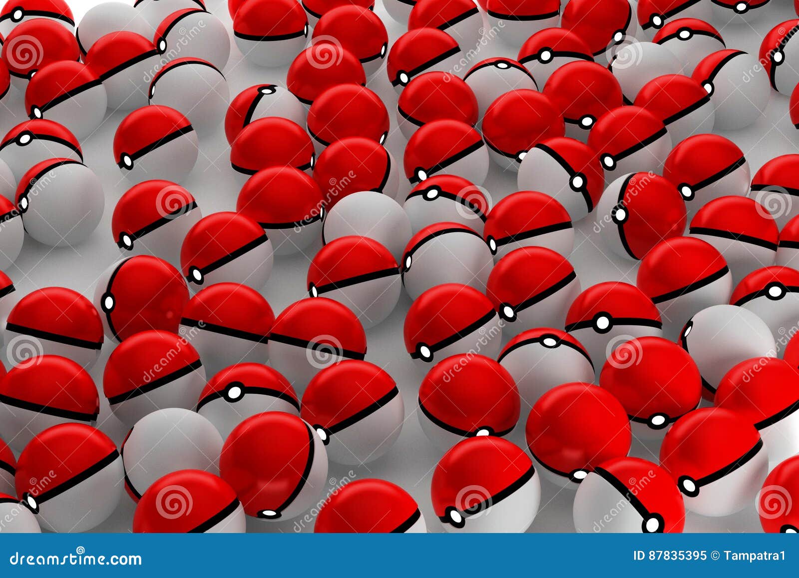 3D Rendering Poke Balls, Pokemon Game, Illustration | CartoonDealer.com ...