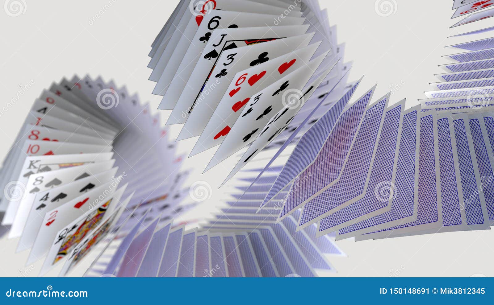 Poker cards falling stock illustration. Illustration of casino - 150148691