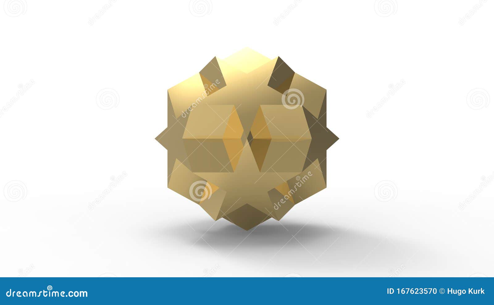 3d Rendering Of A Polyhedron Model Isolated In A Studio Background ...