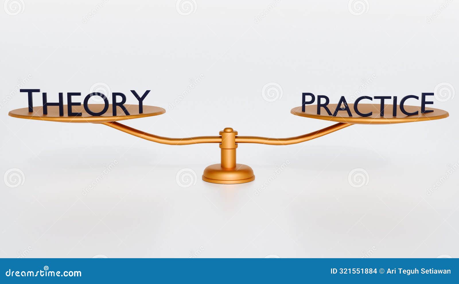 3d Rendering of Practice and Theory in Balance Stock Illustration ...