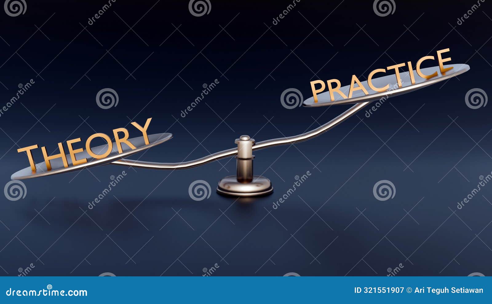 3d Rendering of Practice and Theory in Balance Stock Illustration ...