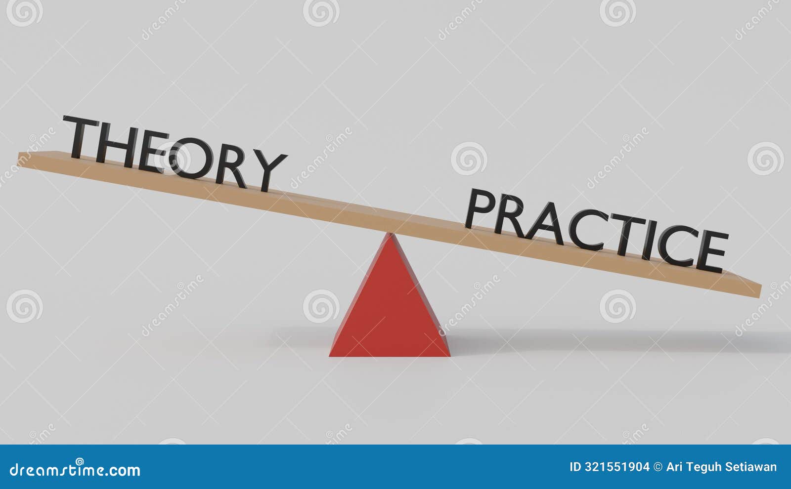 3d Rendering of Practice and Theory in Balance Stock Illustration ...
