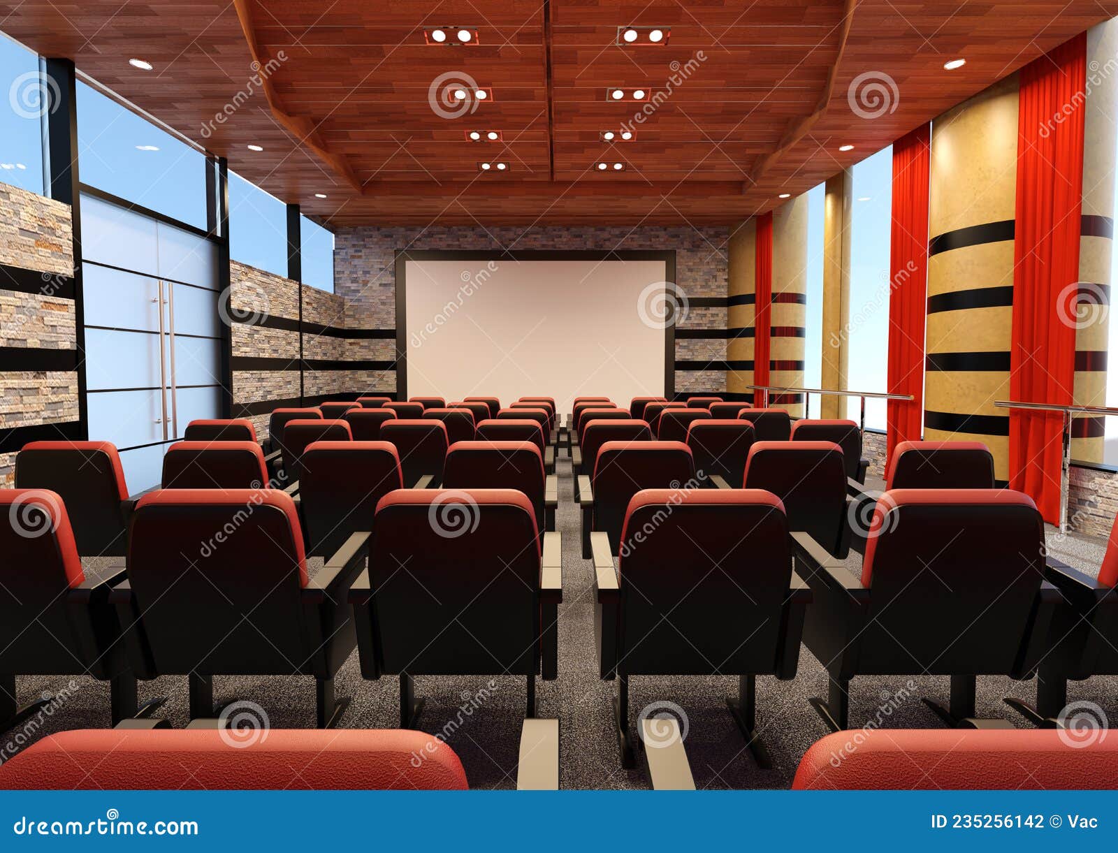 3D Rendering Presentation Room Stock Illustration - Illustration of ...