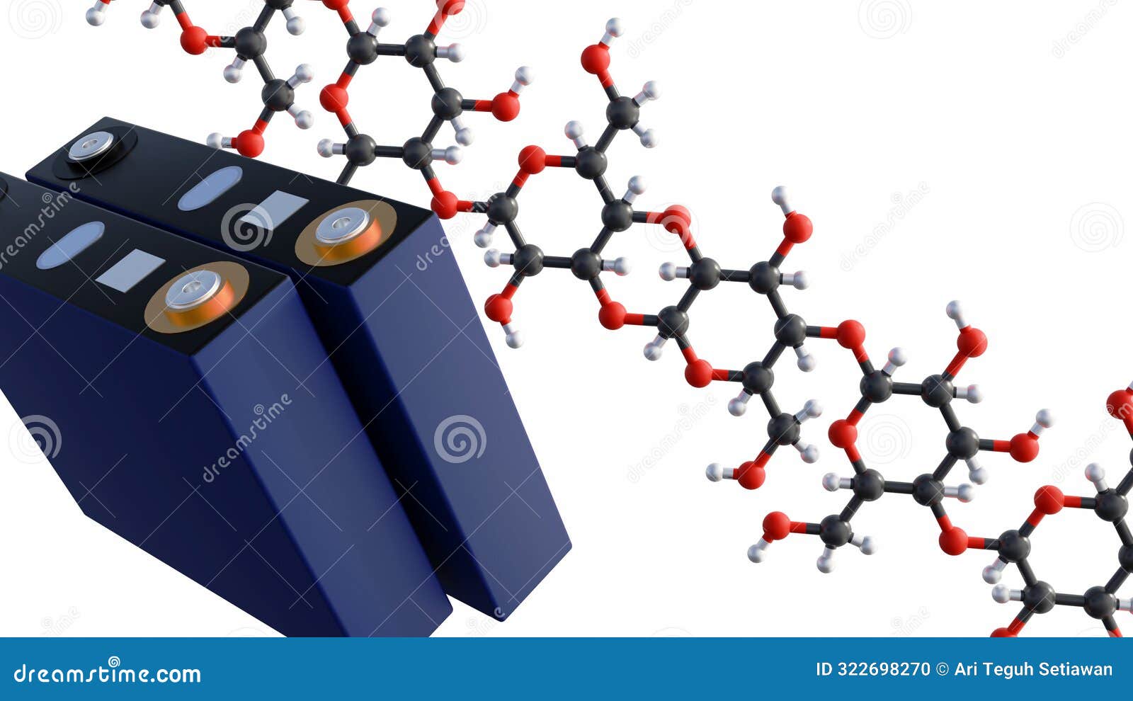 3d Rendering Of Prismatic Battery And Bacteria As Symbol Of Biobattery ...