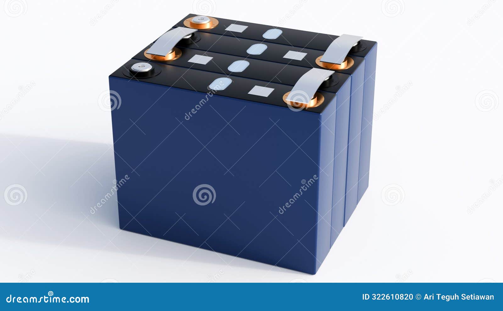 3d Rendering of Array of Prismatic Battery Stock Illustration ...