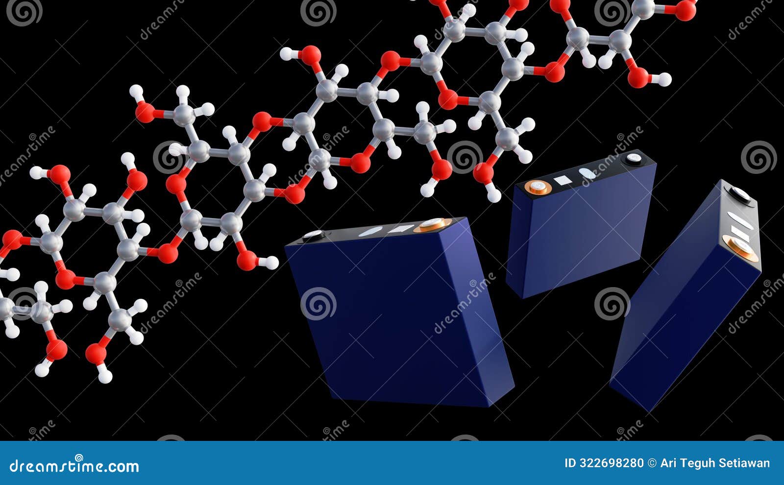 3d Rendering Of Prismatic Battery And Bacteria As Symbol Of Biobattery ...