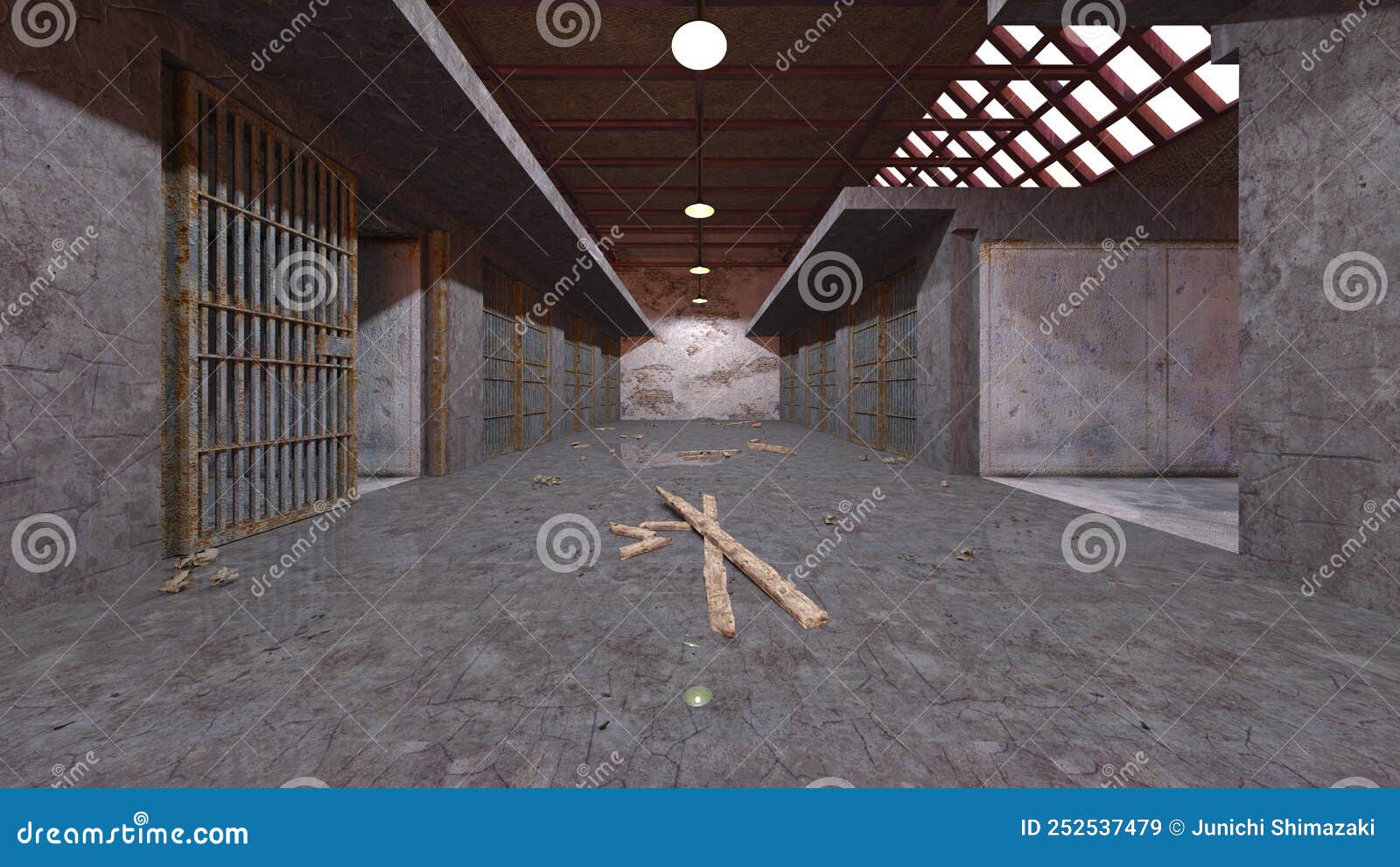 3D rendering of the prison stock illustration. Illustration of ...