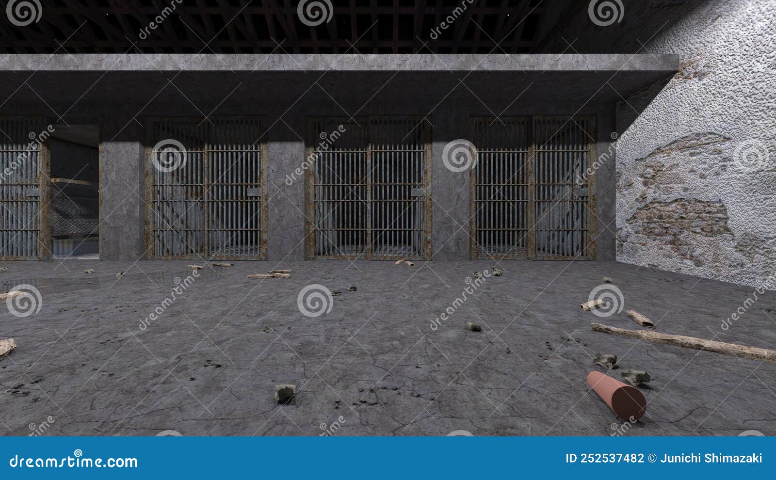 3D rendering of the prison stock illustration. Illustration of jail ...
