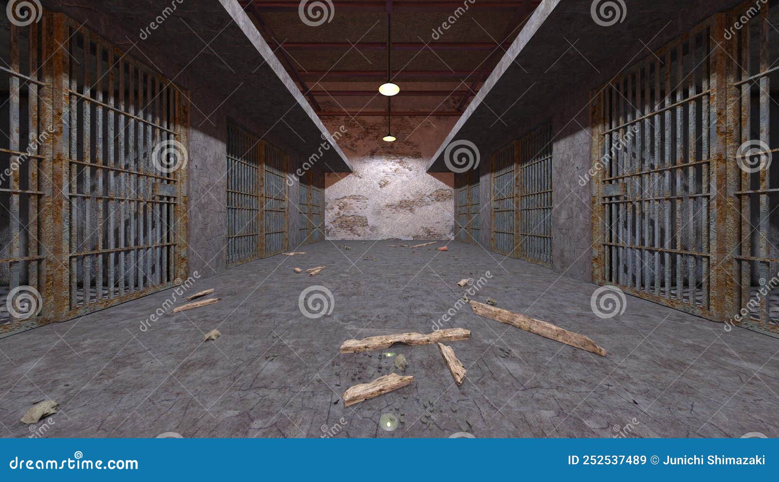 3D rendering of the prison stock illustration. Illustration of ...