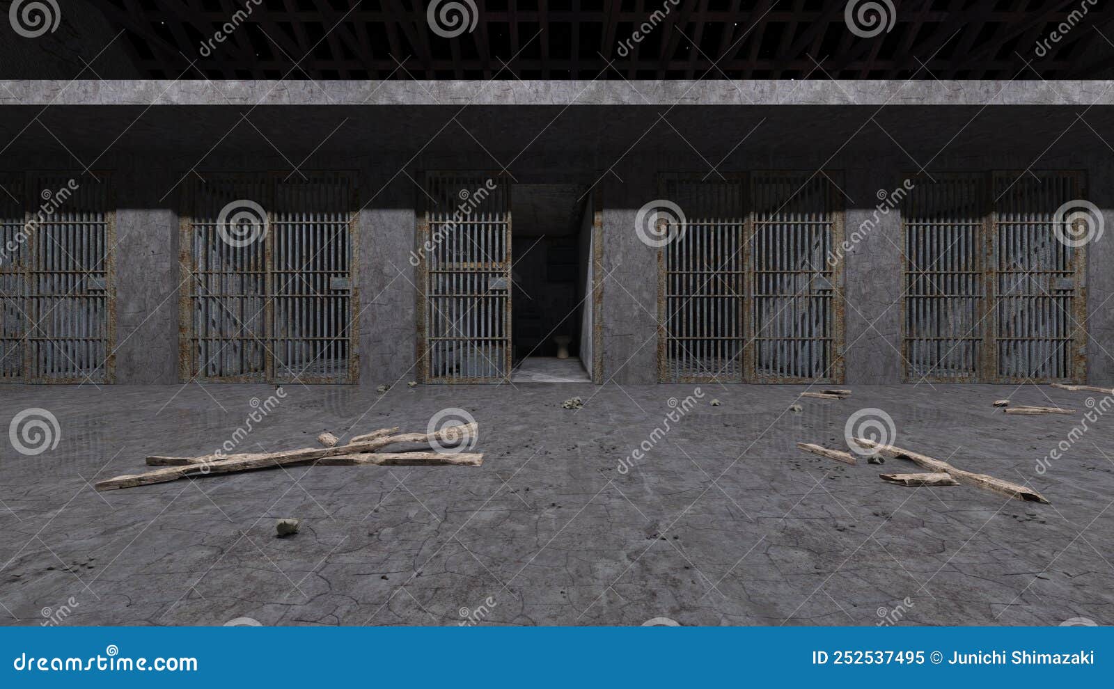 3D rendering of the prison stock illustration. Illustration of ...