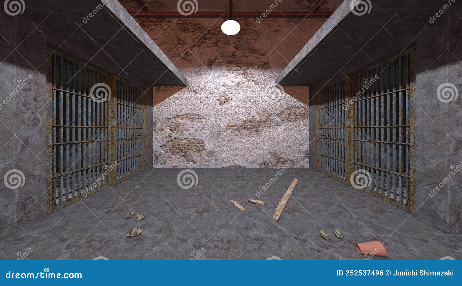 3D rendering of the prison stock illustration. Illustration of jail ...