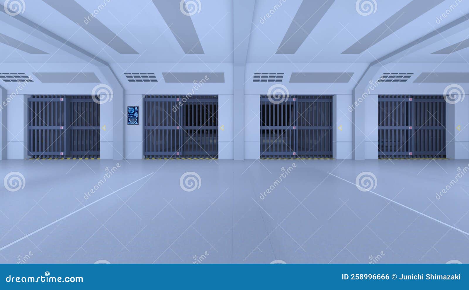 3D Rendering of the Prison in a Spaceship Stock Illustration ...