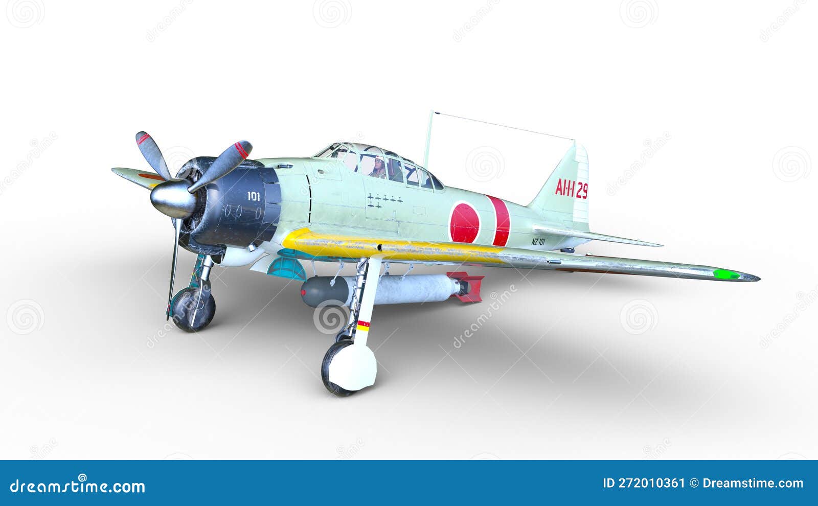 3D Rendering of the Propeller-driven Plane Stock Illustration ...