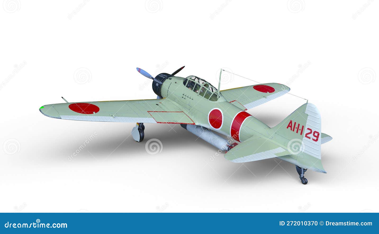 3D Rendering of the Propeller-driven Plane Stock Illustration ...