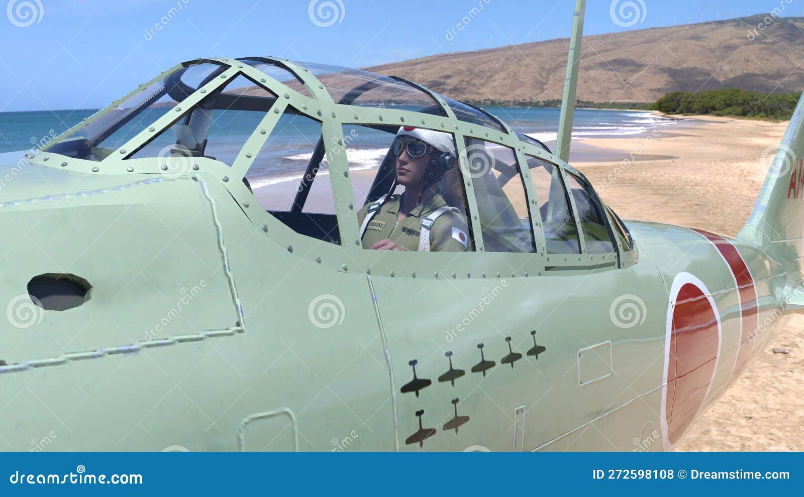 3D Rendering of the Propeller-driven Plane Stock Illustration ...