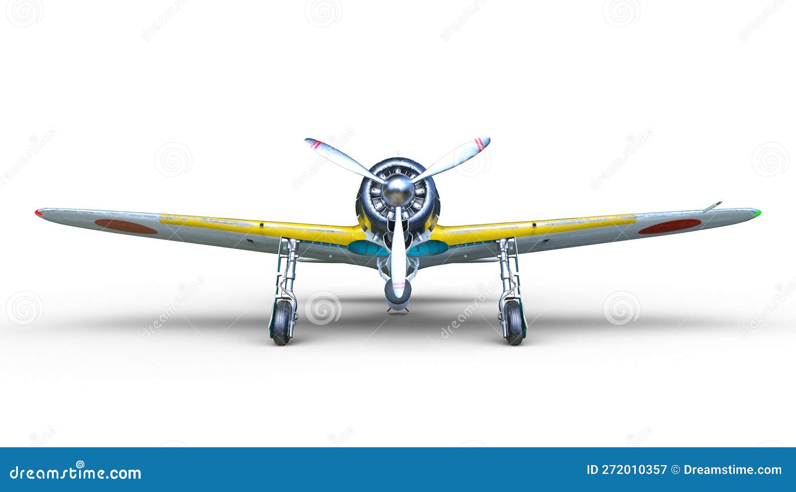 3D Rendering of the Propeller-driven Plane Stock Illustration ...