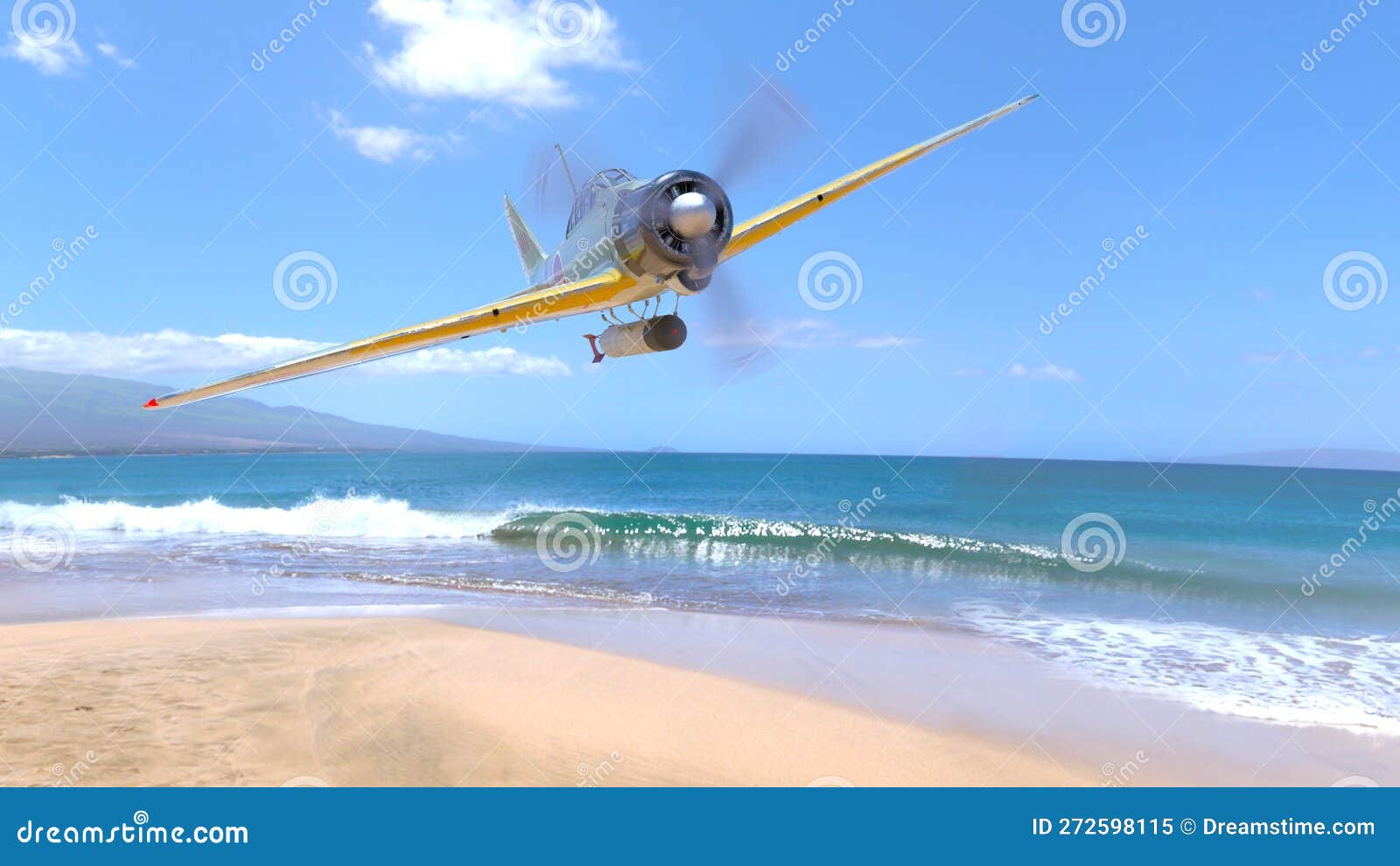 3D Rendering of the Propeller-driven Plane Stock Illustration ...