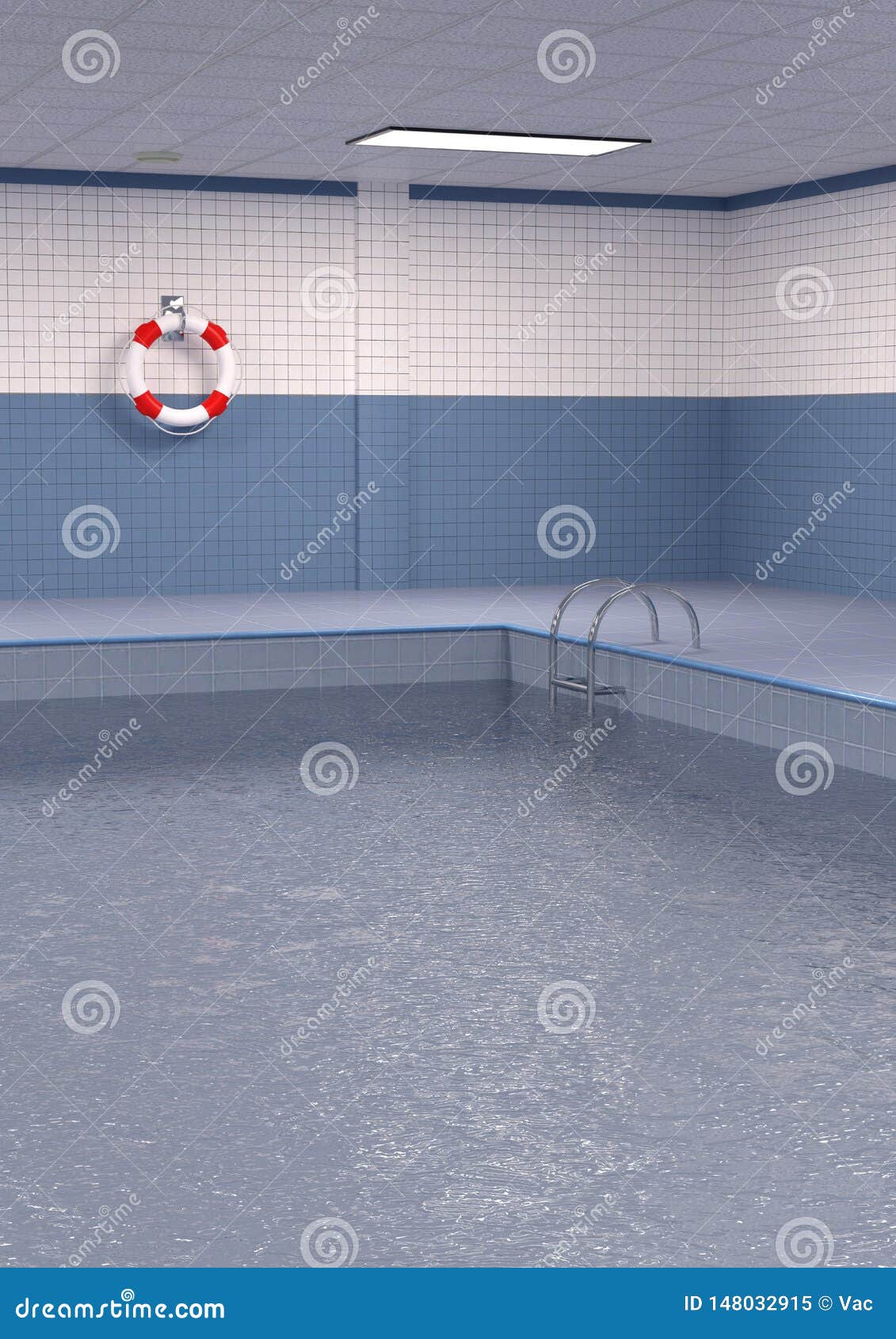 3D Rendering Public Indoor Pool Stock Illustration - Illustration of ...