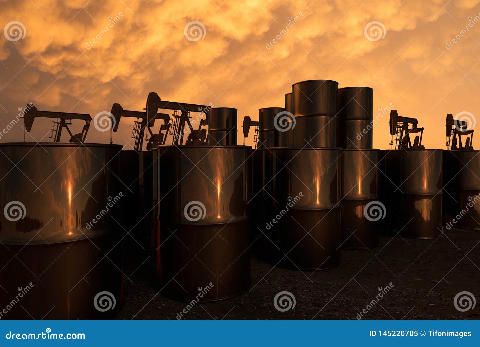 Pump Jacks In An Oil Field Stock Photo | CartoonDealer.com #109200240