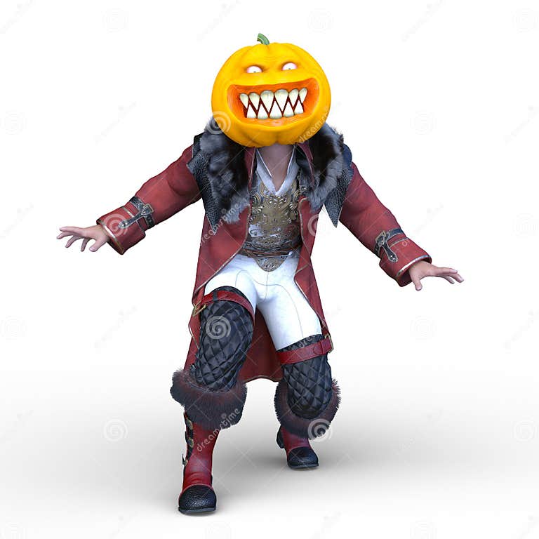 3D Rendering of a Pumpkin Head Man Stock Illustration - Illustration of ...