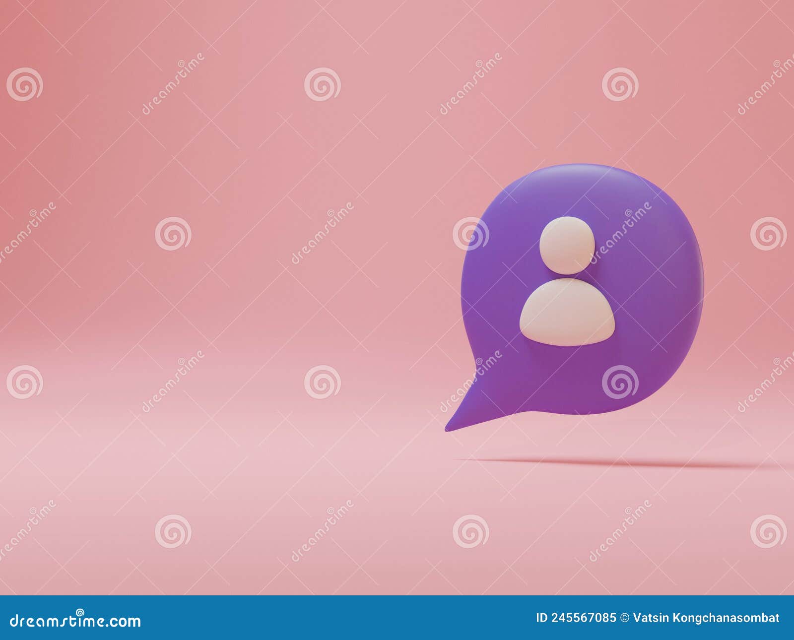 3d Rendering 3d Purple Chat Bubbles on Pink Background Chat Box Chat ...