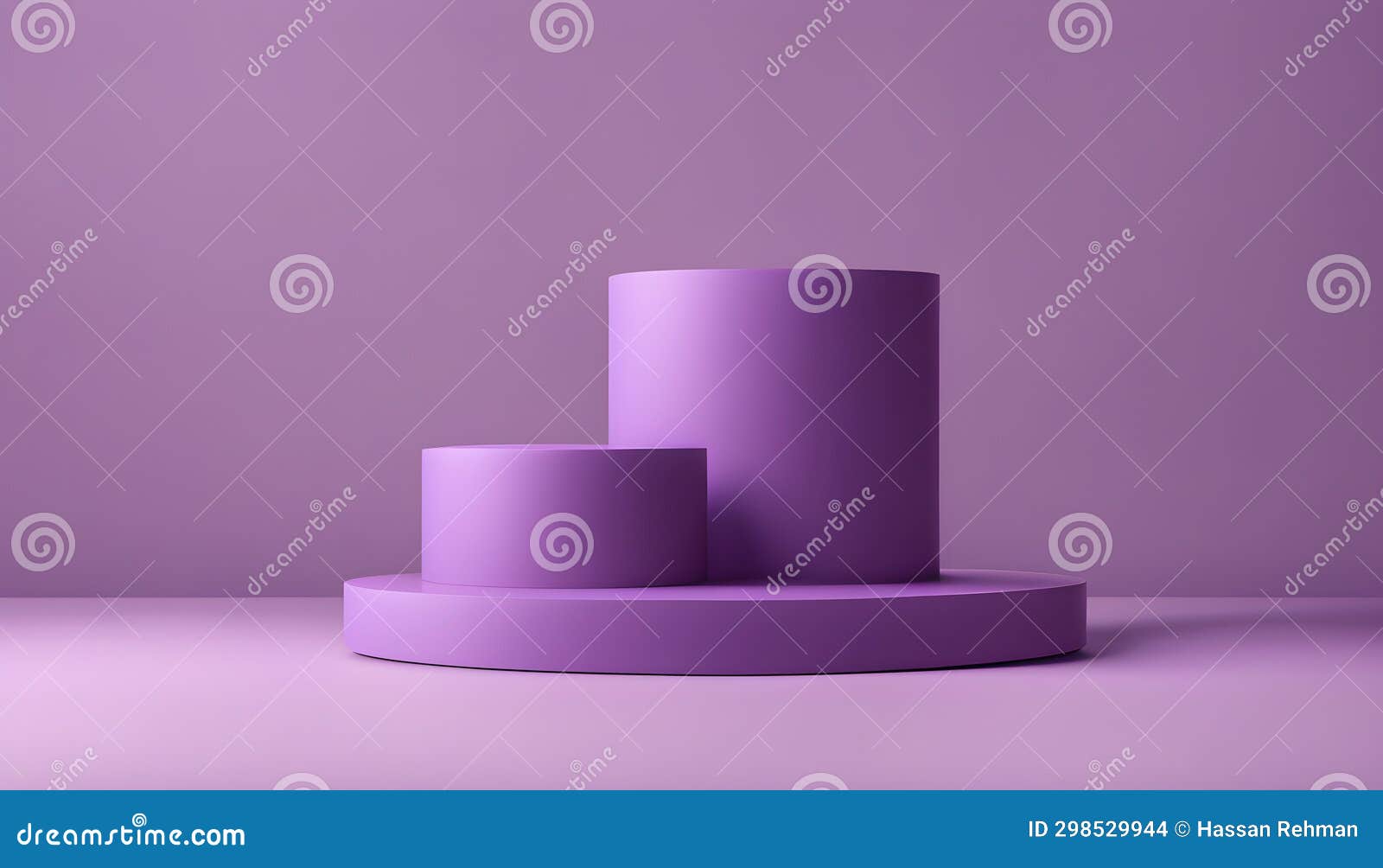 3D Rendering Purple Colour Minimal Concept Double Cylinder Pedestal ...