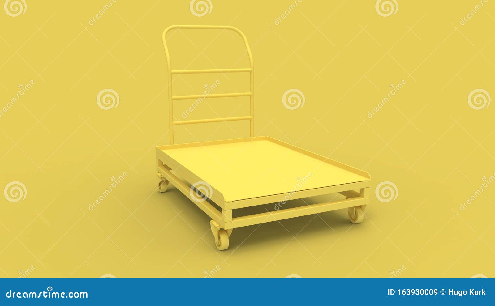 3d Rendering of a Push Cart Isolated in Studio Background Stock ...