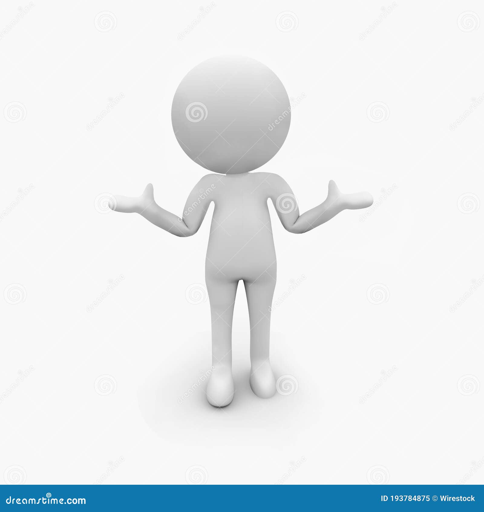 3D Rendering of a Puzzled Human Figure Isolated on a White Background ...