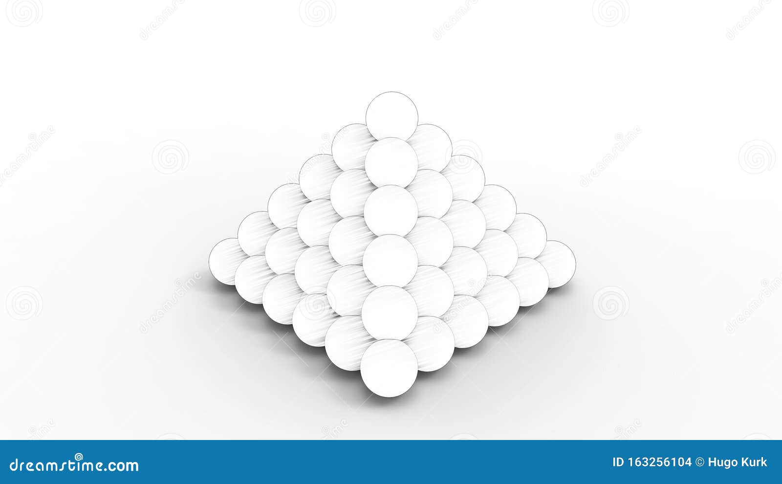 3d Rendering of a Pyramid of Balls Isolated in White Background Stock ...