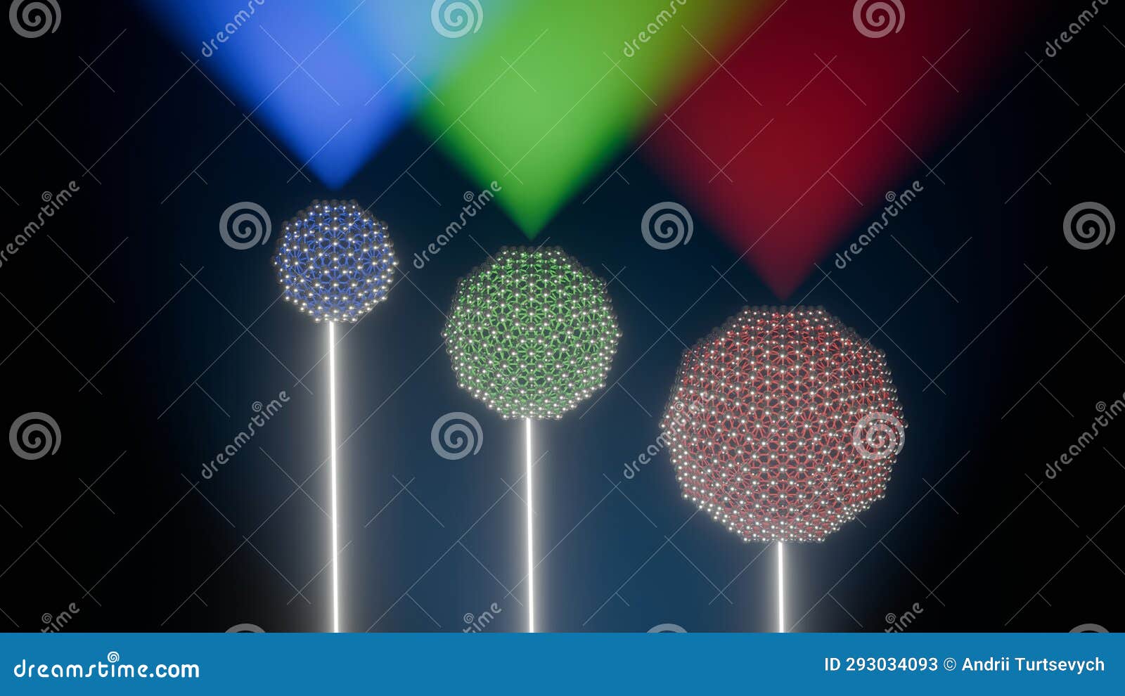 Quantum Dot Color Emission Depends on Size 3D Rendering Stock ...