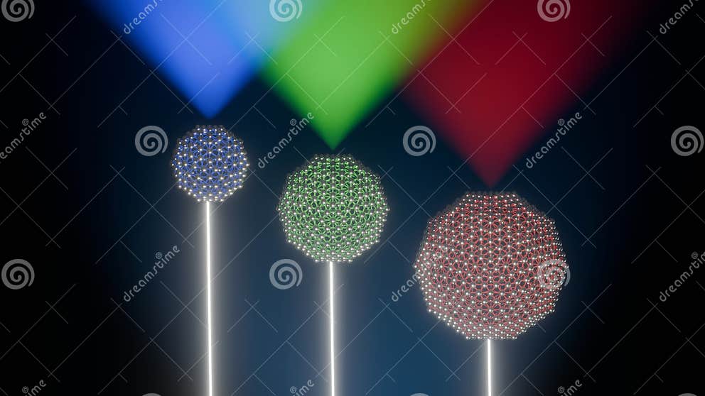 Quantum Dot Color Emission Depends on Size 3D Rendering Stock ...