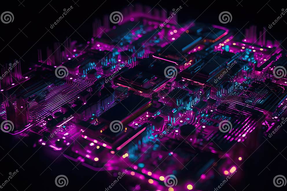 3D Rendering Quantum Processor, Quantum Computer.AI Technology Generated Image Stock ...