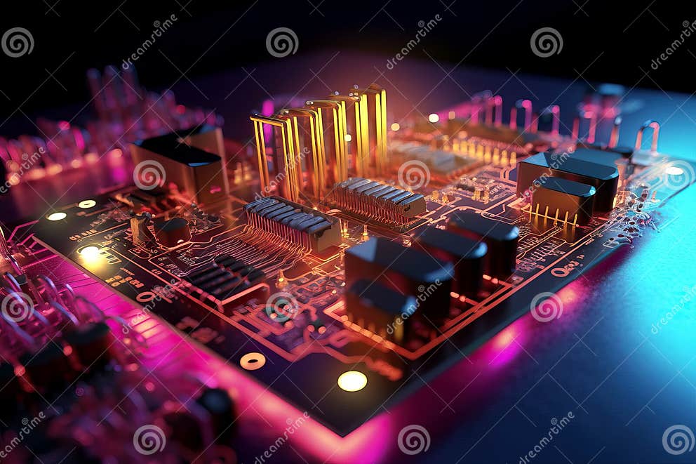 3D Rendering Quantum Processor, Quantum Computer.AI Technology Generated Image Stock ...