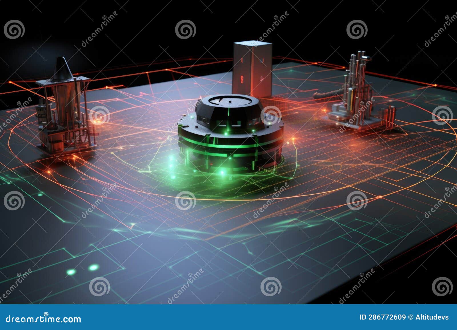 3d Rendering of a Quantum Radar System Stock Illustration ...
