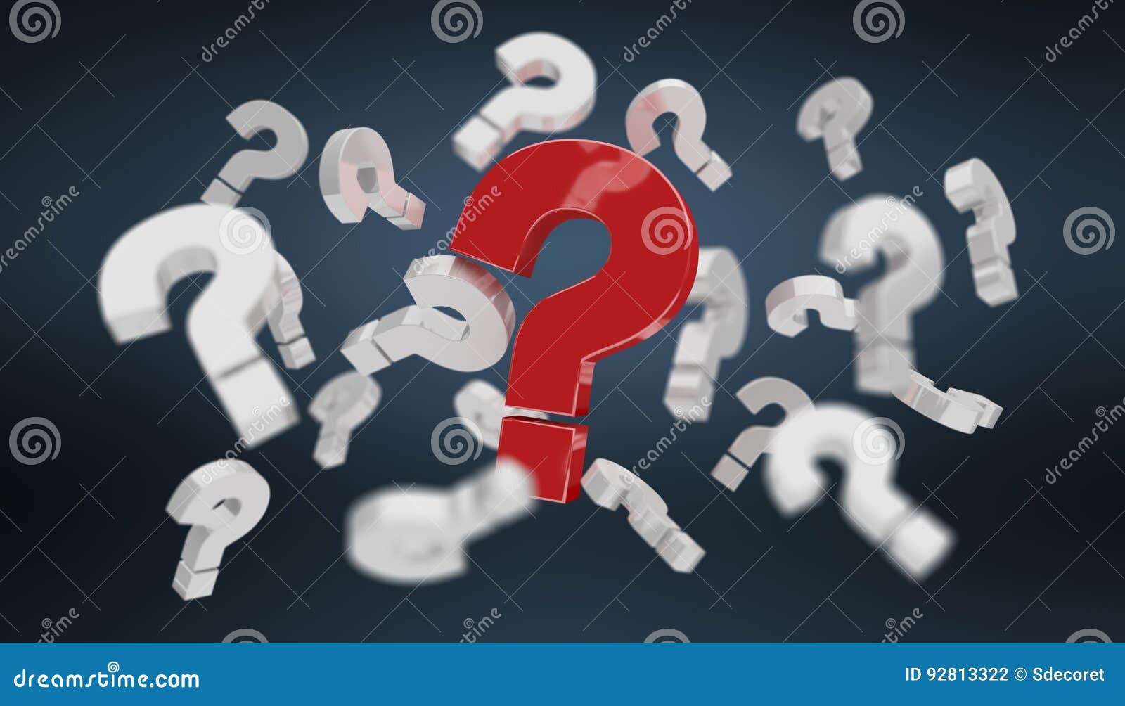 3D Rendering Question Marks Stock Illustration - Illustration of questioning, decision: 92813322