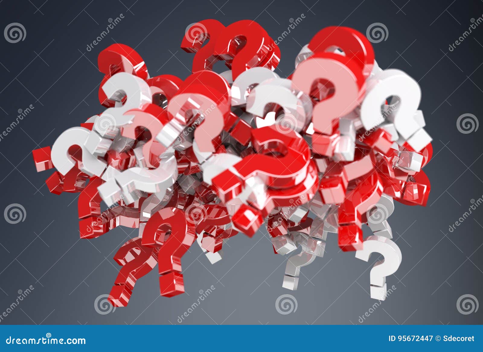 3D Rendering Question Marks Stock Illustration - Illustration of ...