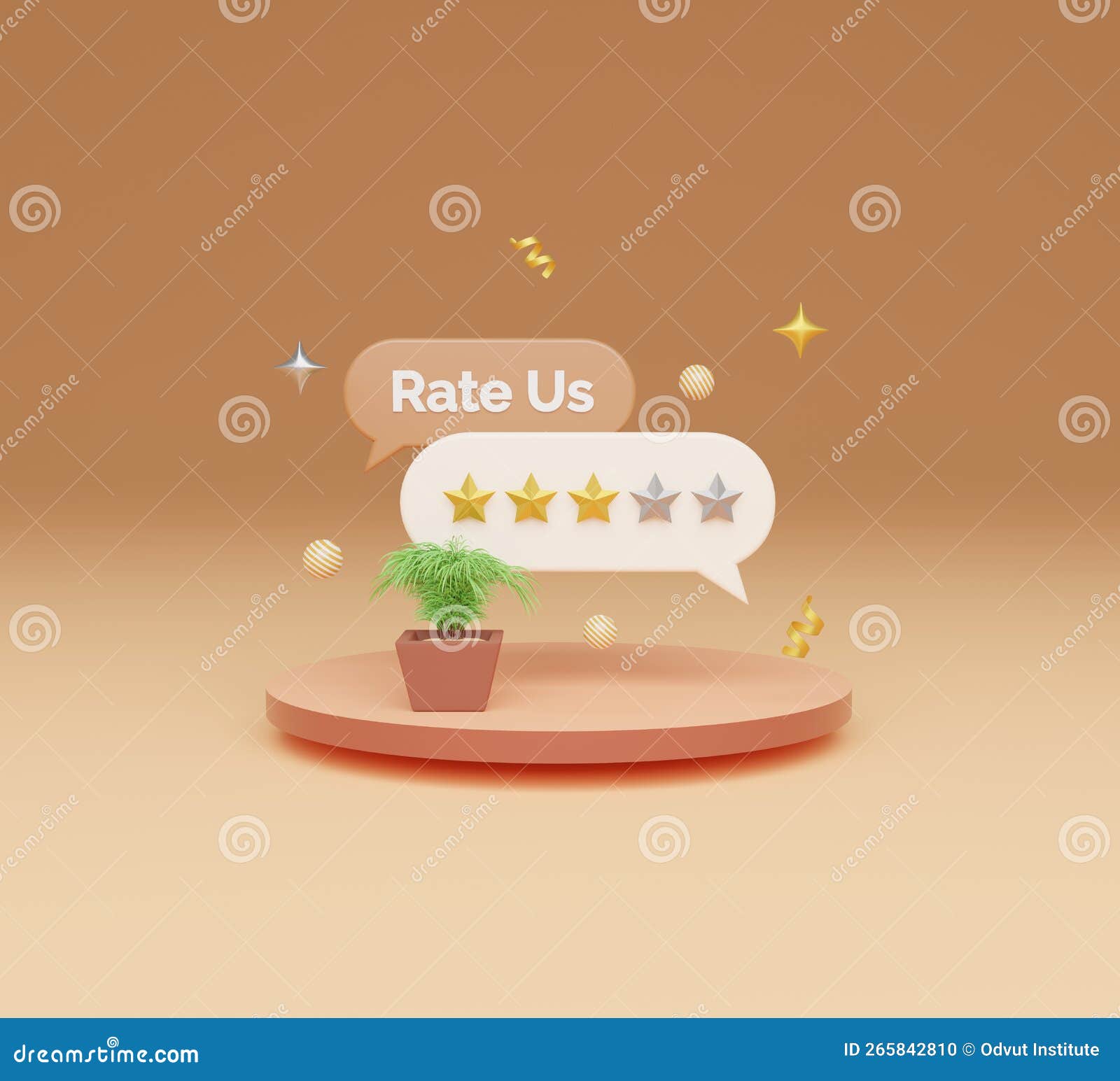 3d Rendering of Quotes Frame Box Icon with Rating Status Stock ...