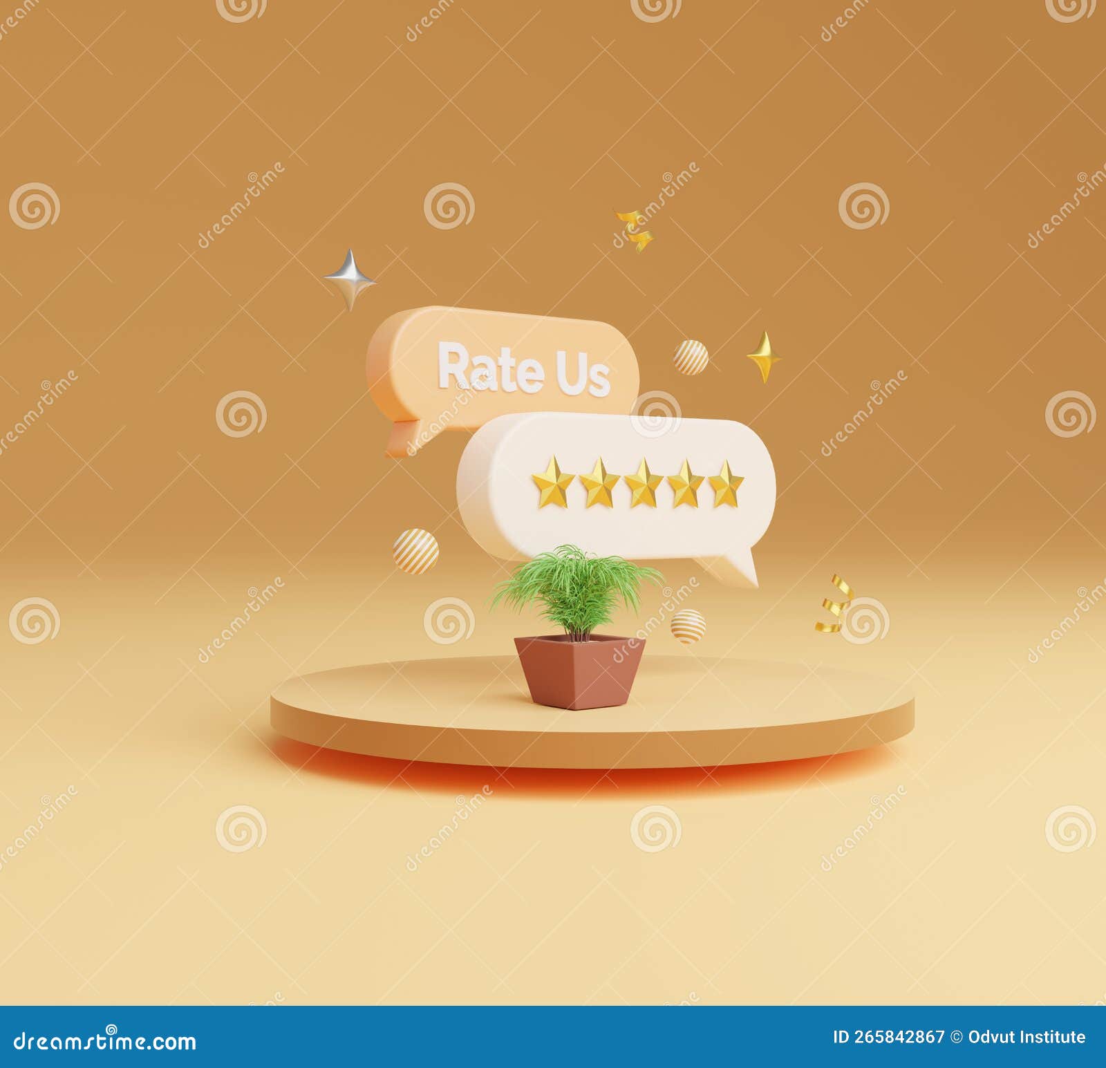 3d Rendering of Quotes Frame Box Icon with Rating Status Stock ...