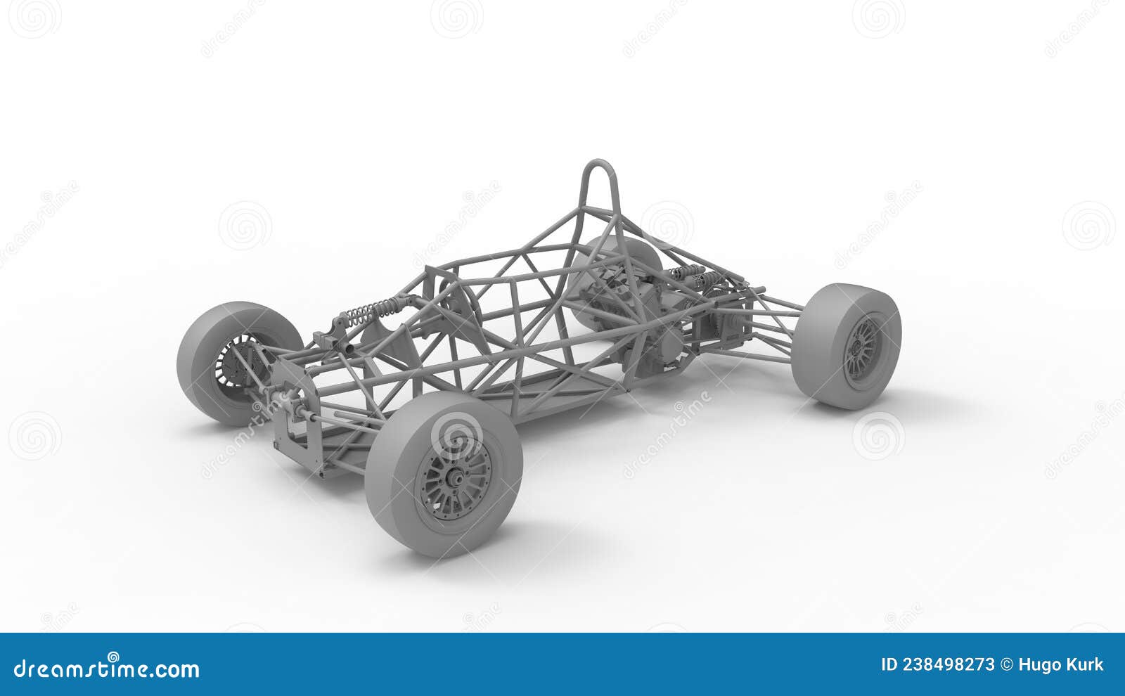 3D Rendering of a Race Car Frame Chasis Made Out of Tubes and Pipes ...