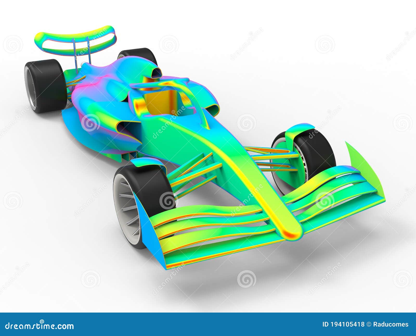 3D Rendering - Racing Car Chassis Structural Analysis Royalty-Free ...