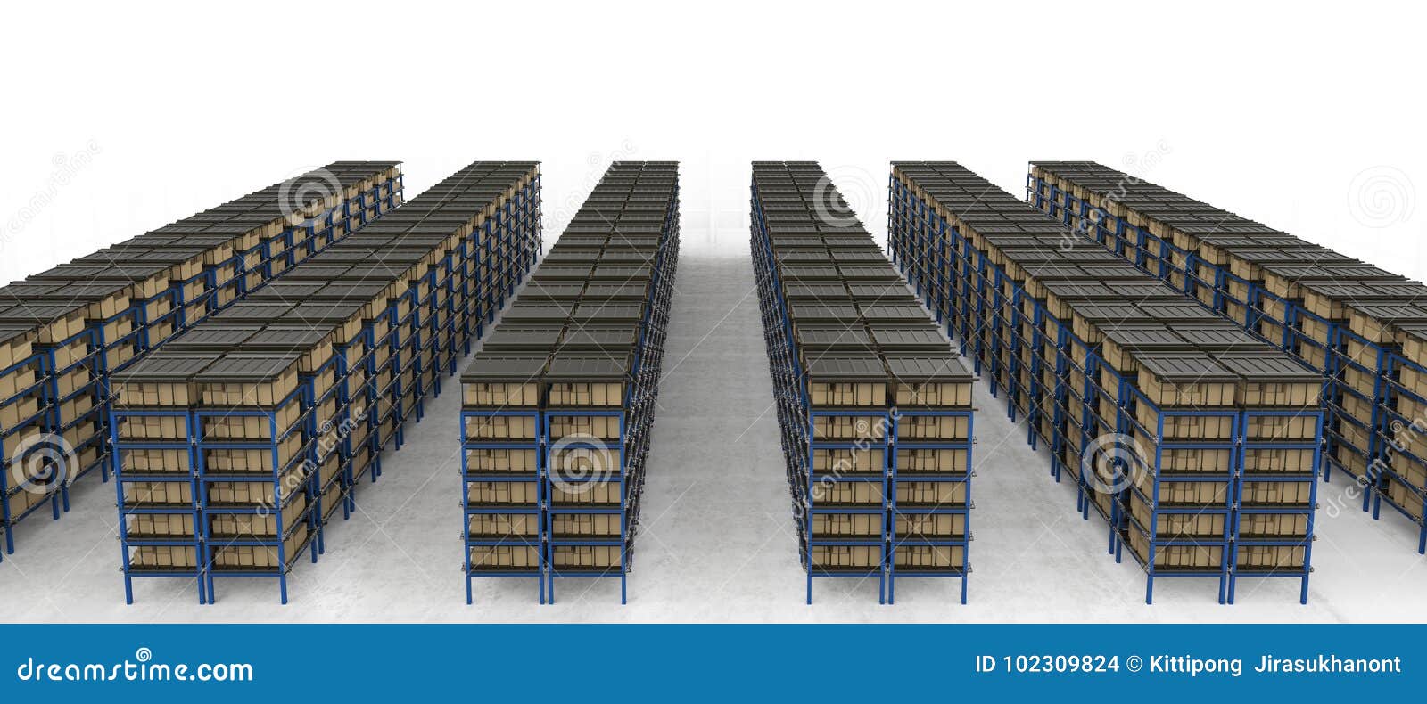 Racks Full Of Carton Boxes Stock Photography | CartoonDealer.com #102309824