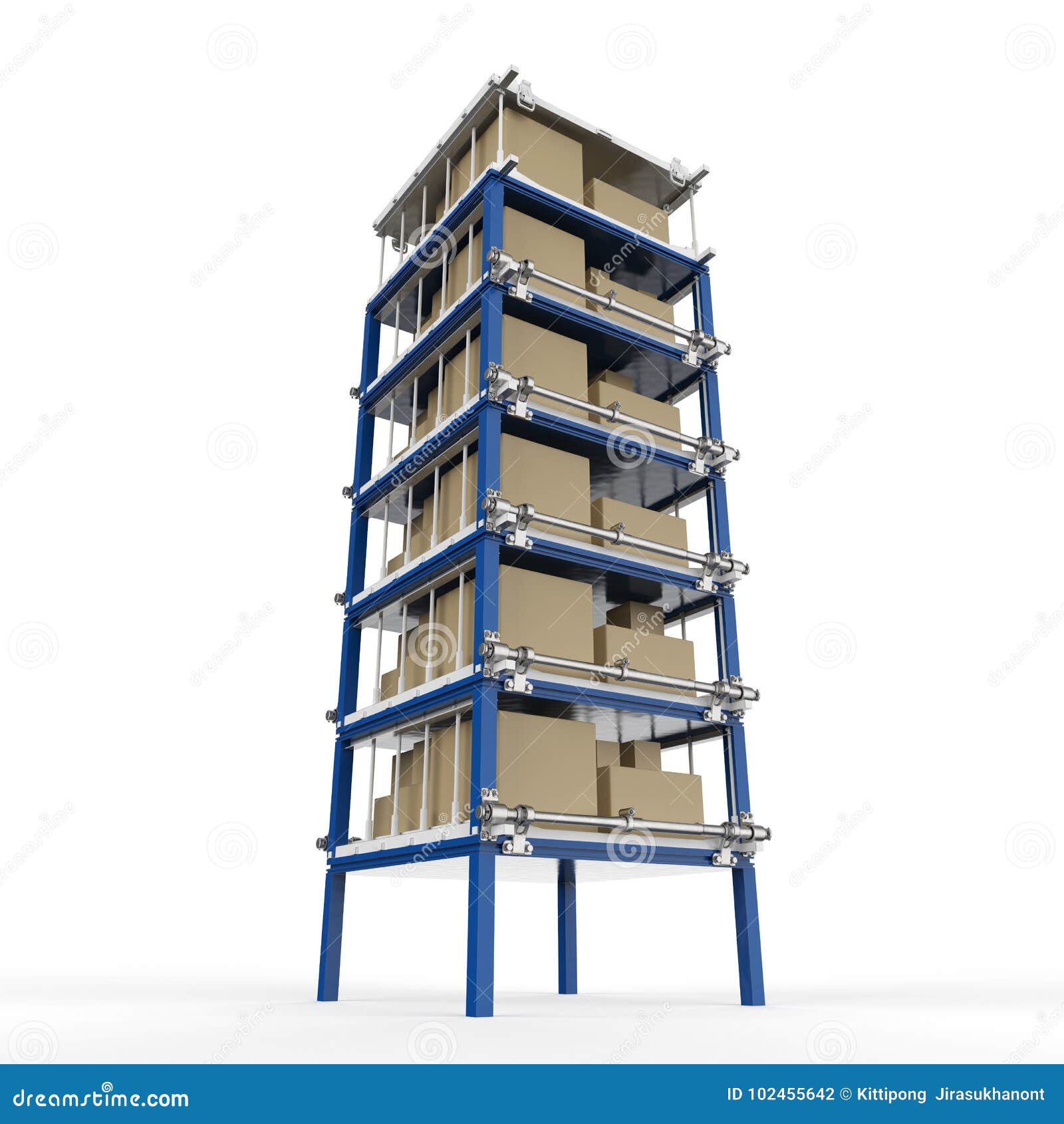 Racks full of carton boxes stock photo. Image of factory - 102455642