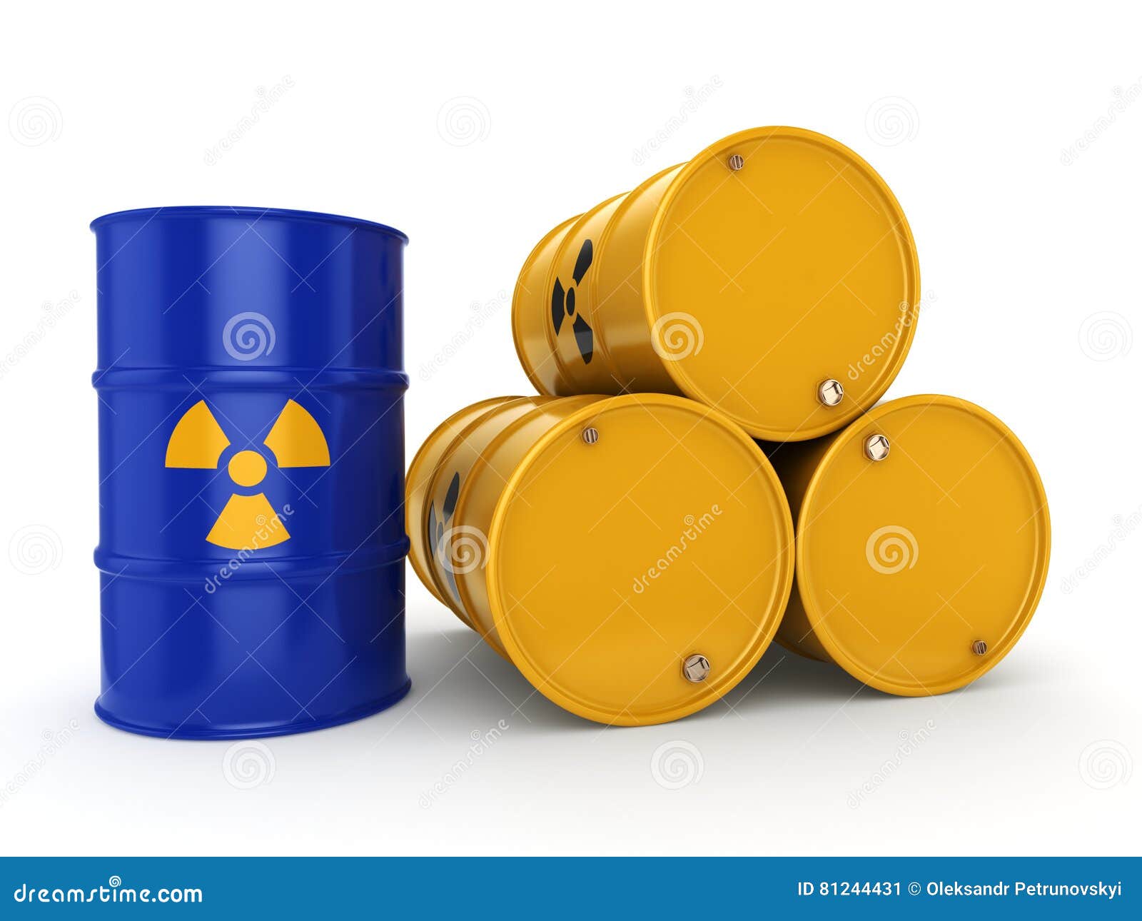 3D Rendering Radioactive Barrels Stock Illustration - Illustration of ...