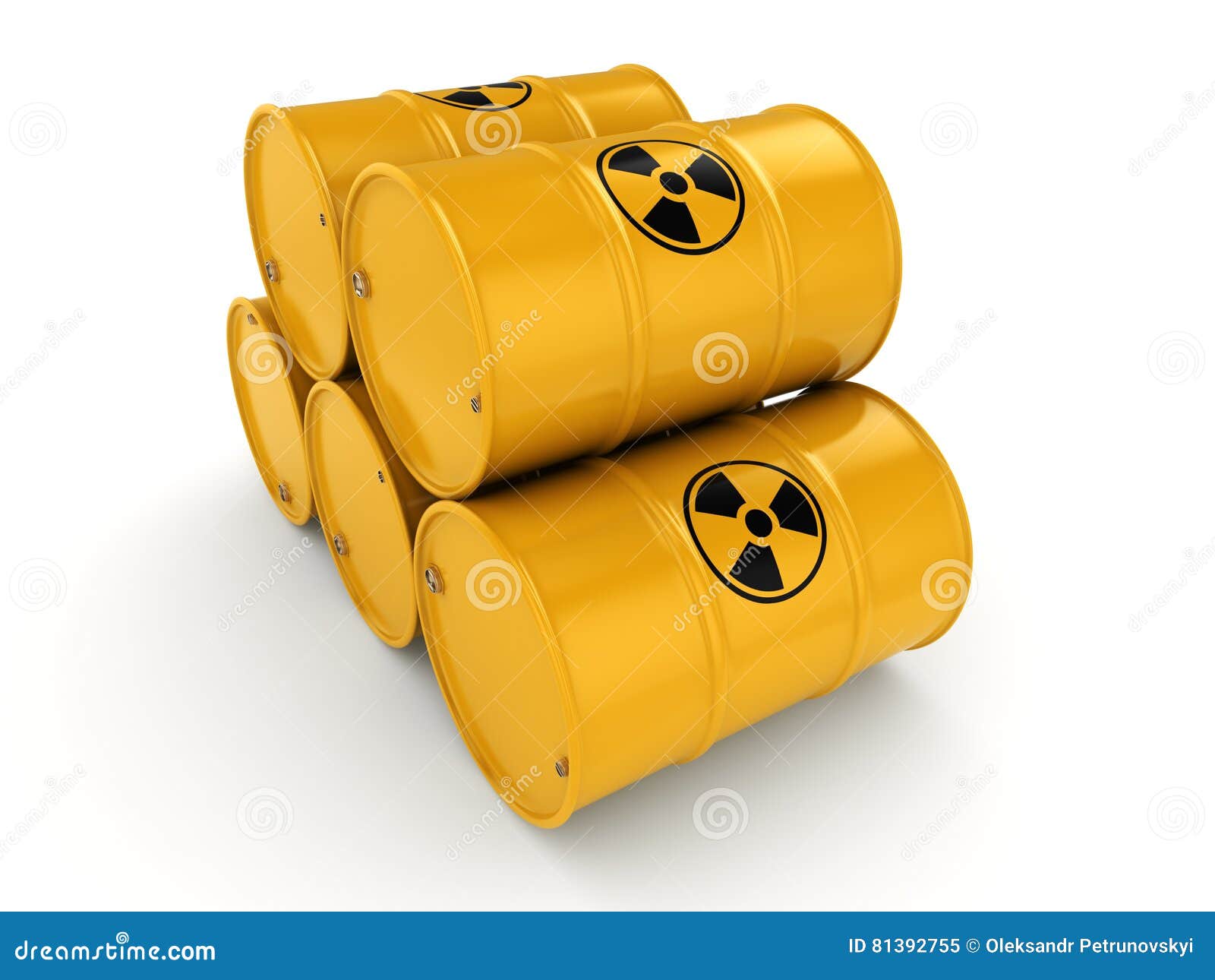 3D Rendering Radioactive Barrels Stock Illustration - Illustration of ...