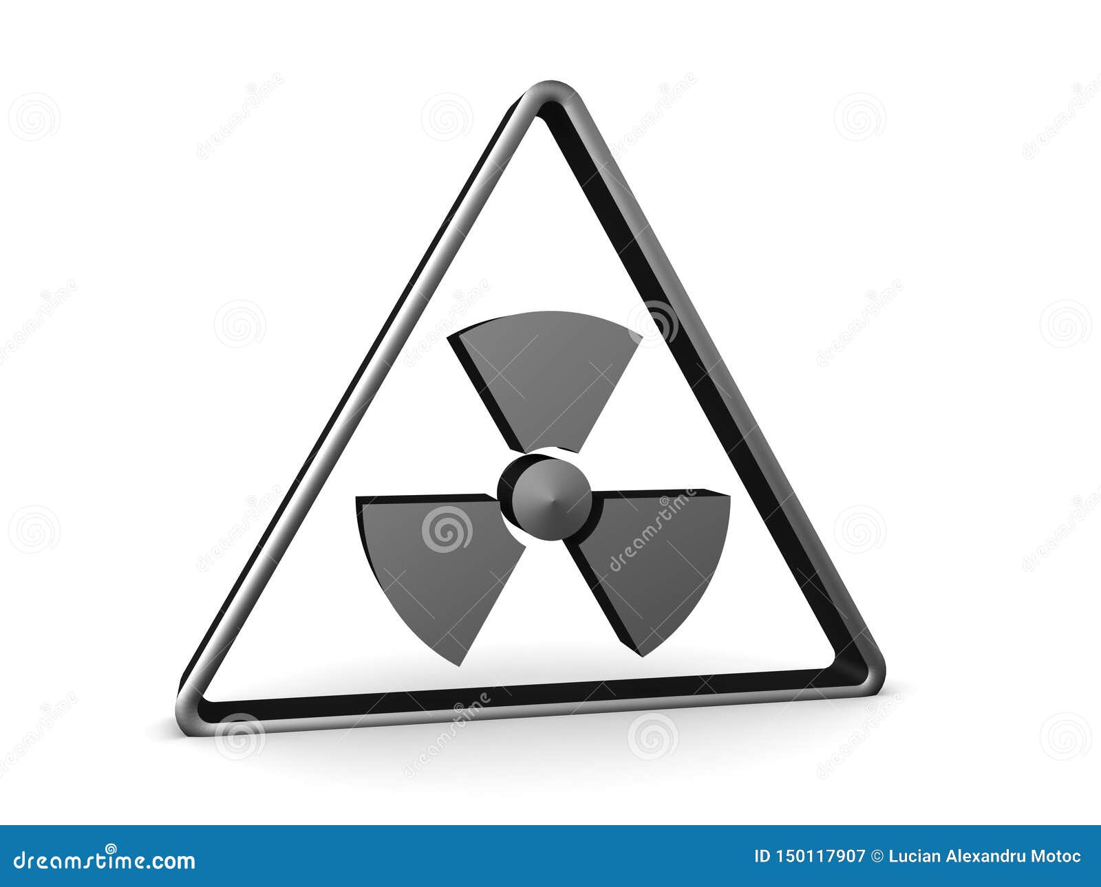 3D Rendering of Radioactive Warning Sign Stock Illustration ...